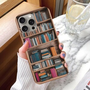 Library Bookcase With Books Novelty Reading Book Lovers Gift Flat Print ...