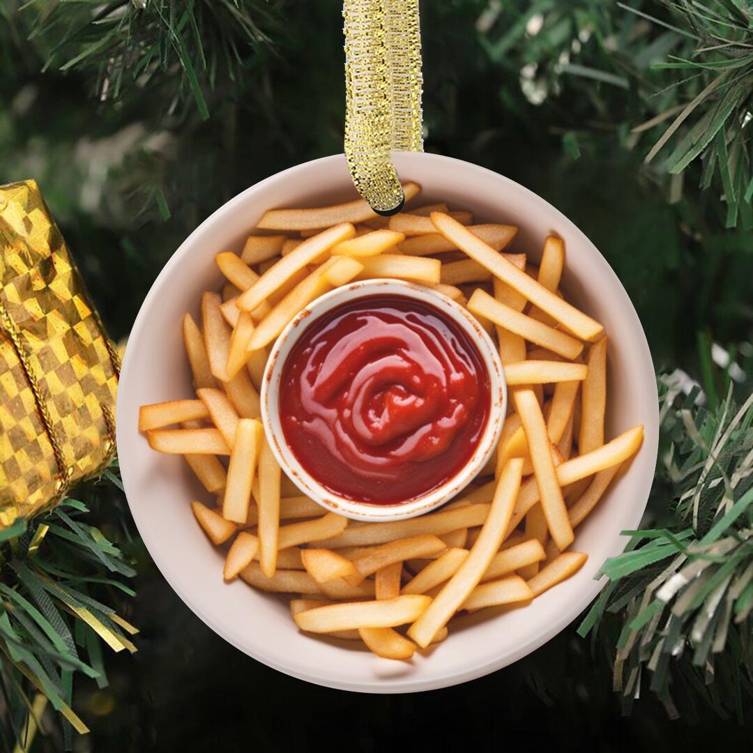 Custom French Fries and Ketchup Personalized Food Lover Christmas Xmas ...