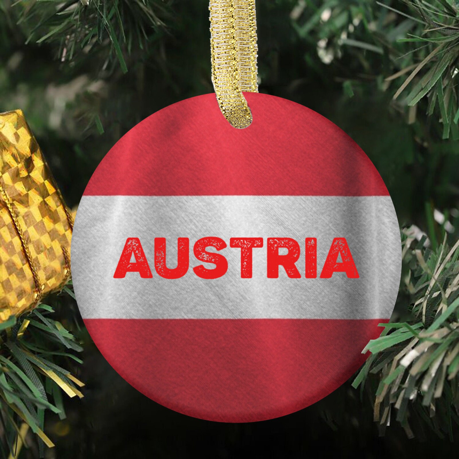 Choose From a Variety Christmas Xmas Ornament of Country Flag Austria ...