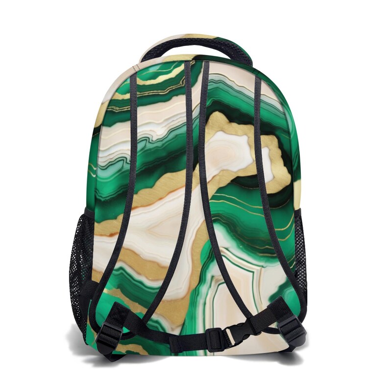Green Gold Marble Personalized Girls Backpack Elementary Middle High ...