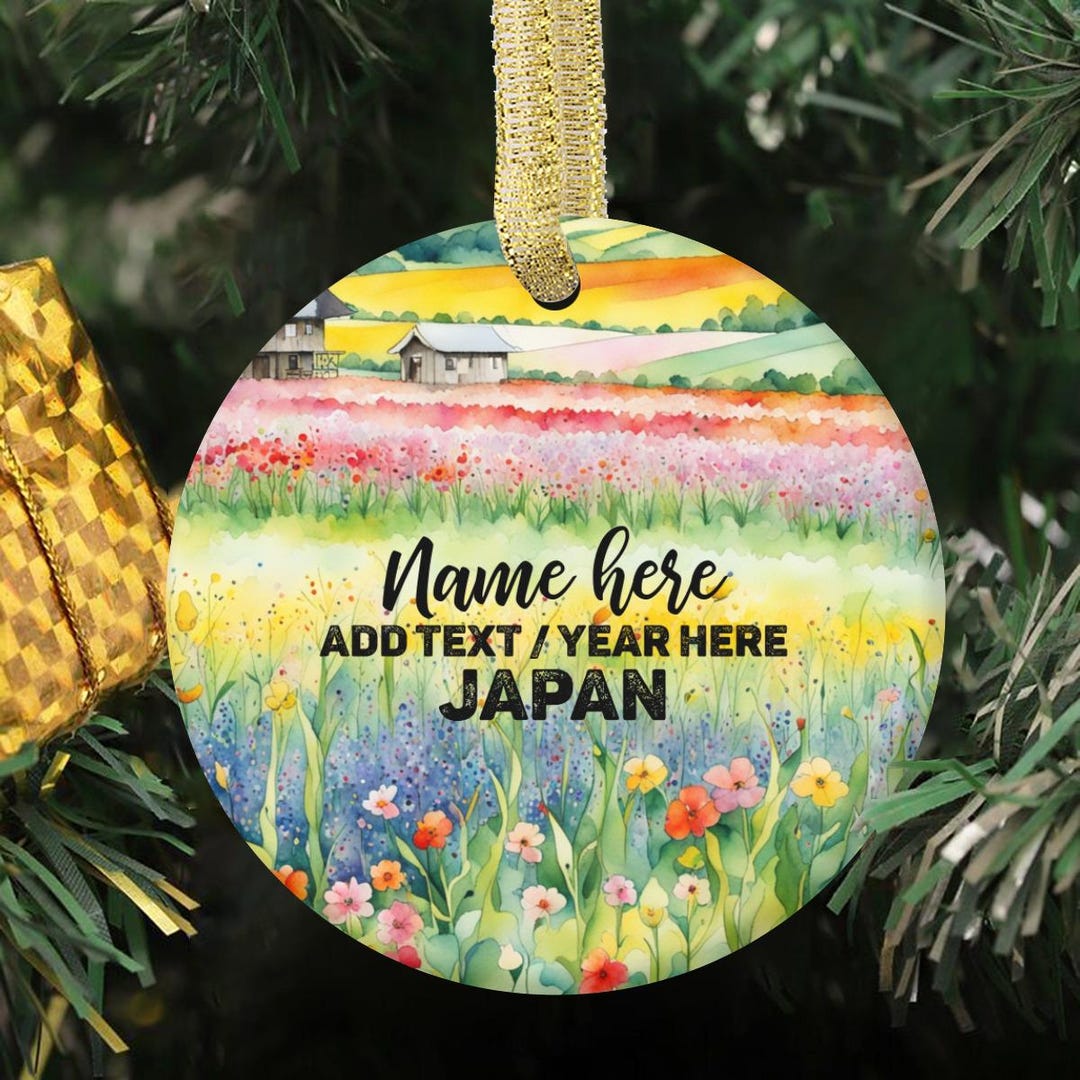 Custom Ornament Hokkaidos Flower Fields Japan Japanese Travel Souvenir ...