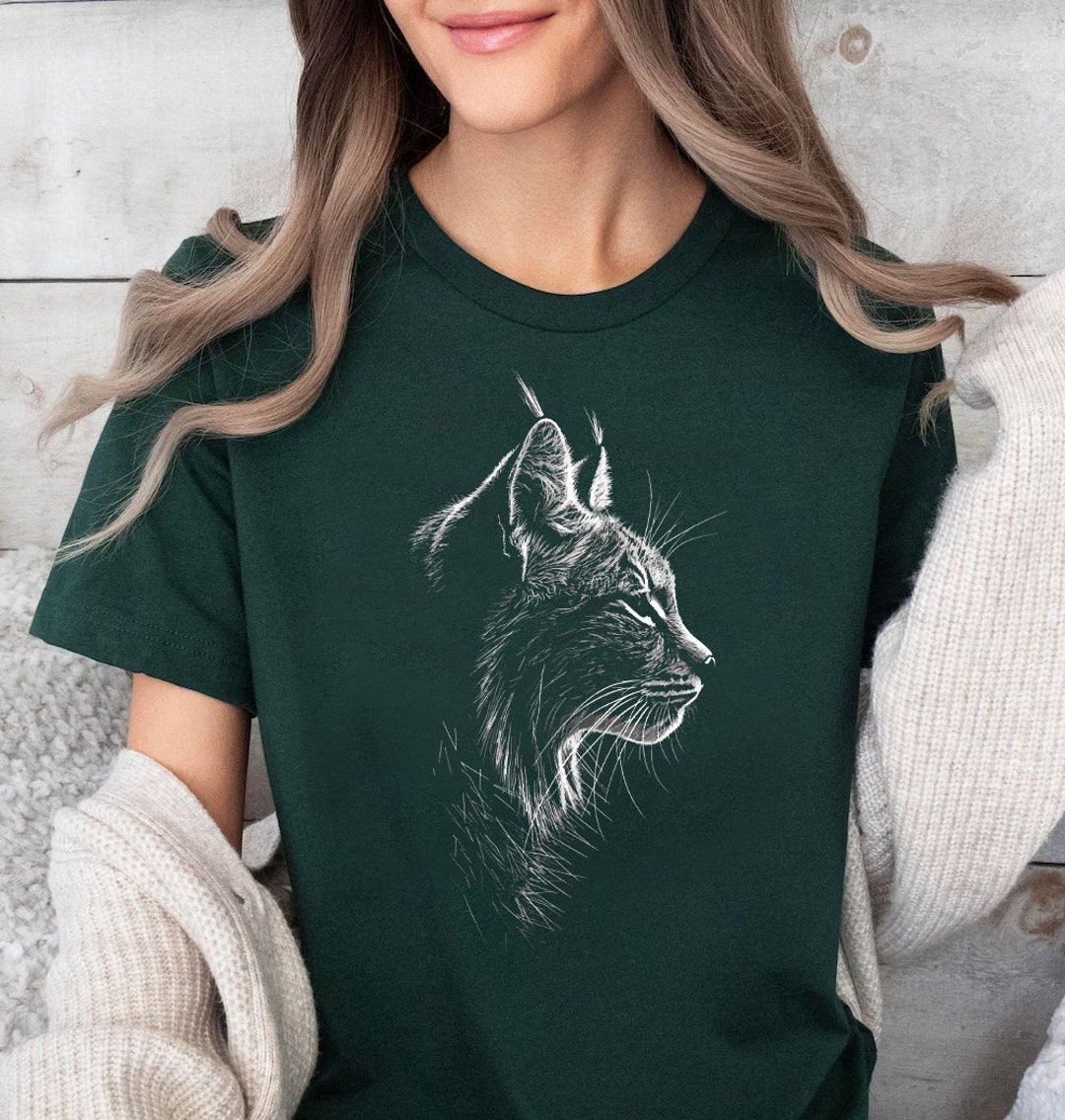Lynx Shirt, Canada Lynx Tee Tshirt, Wild Cat Shirt Gift, Big Cat T ...