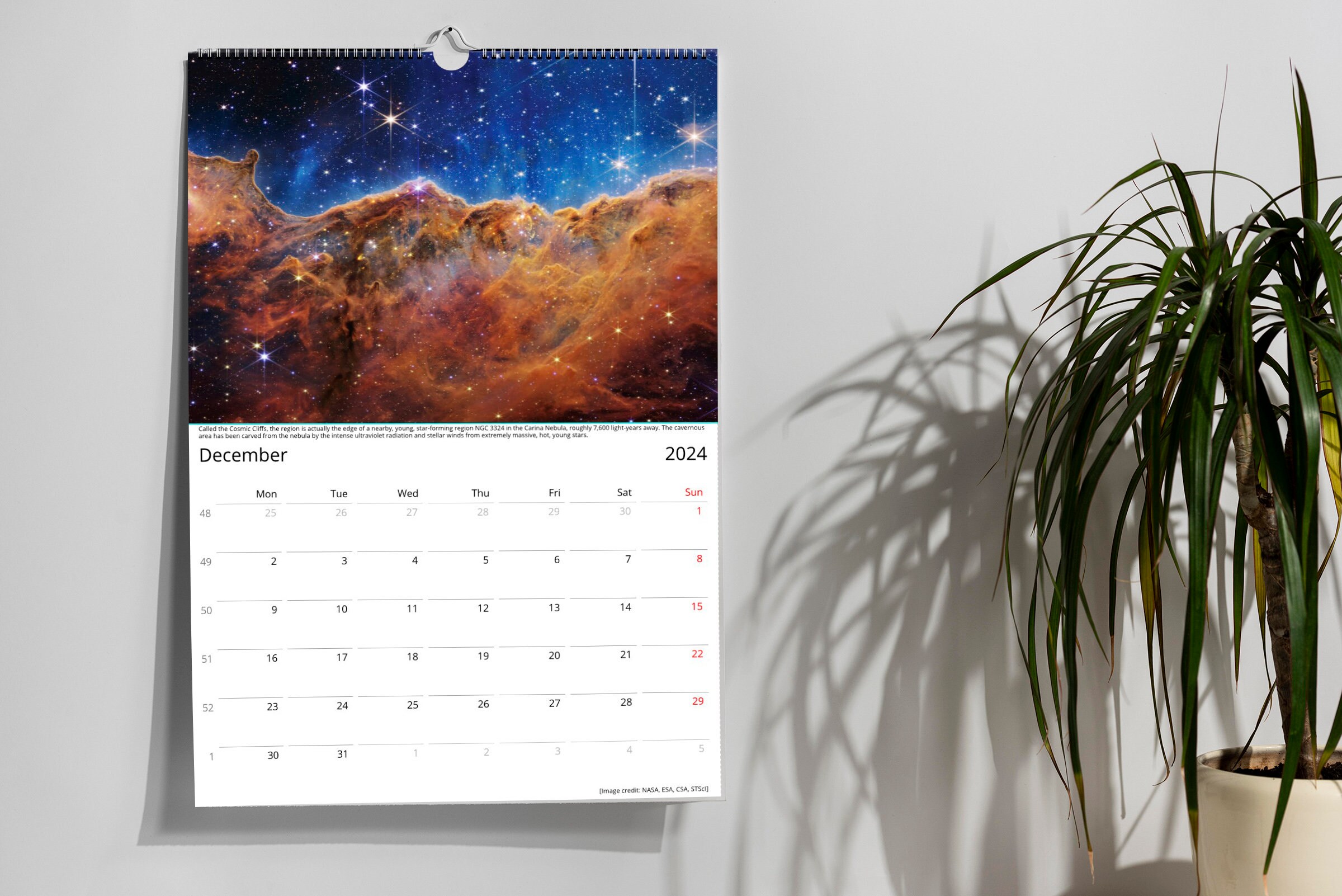 James Webb Space Telescope 2024 Wall Calendar, A3 11.7 X 16.5 In ...