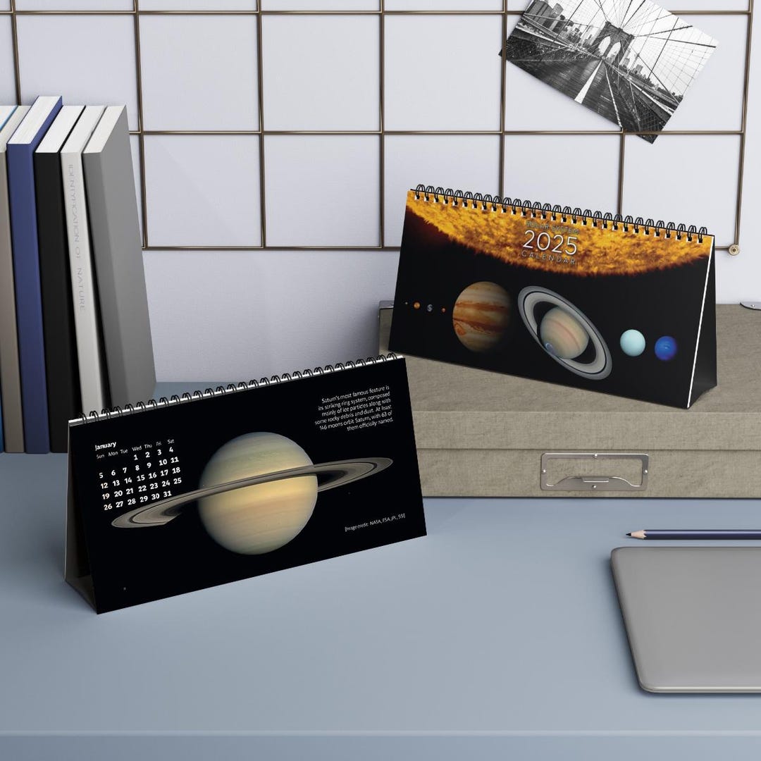 Solar System Desktop Calendar 2025, Planetary Office Planner, Astronomy ...