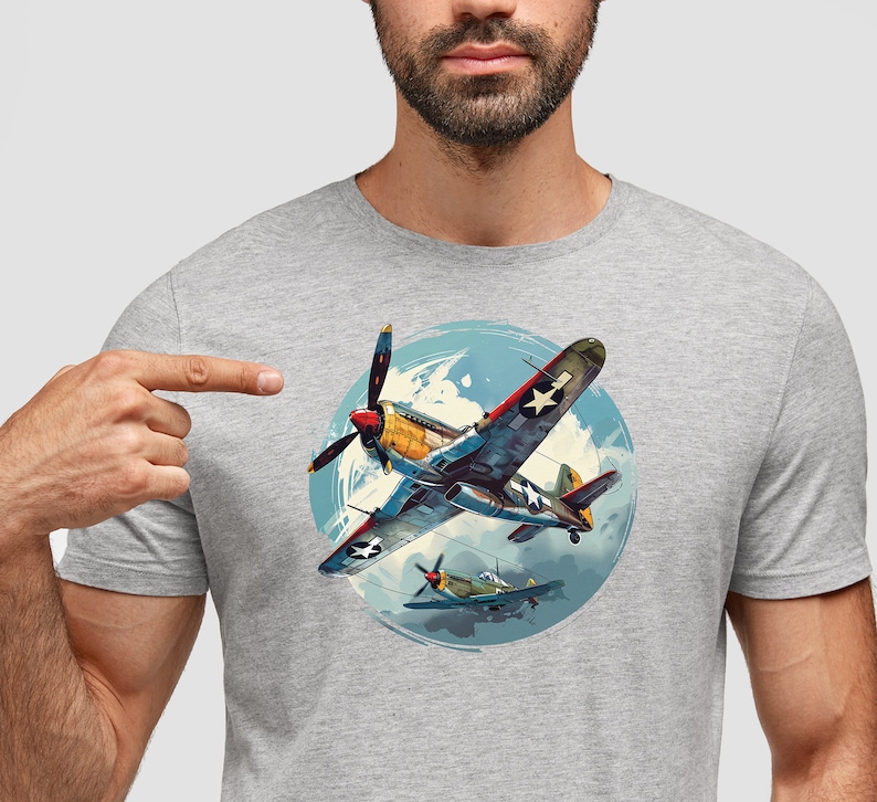 WWII Warbirds T-shirt: Vintage Spitfire Airplane Tee, Aviation Fan Gift ...