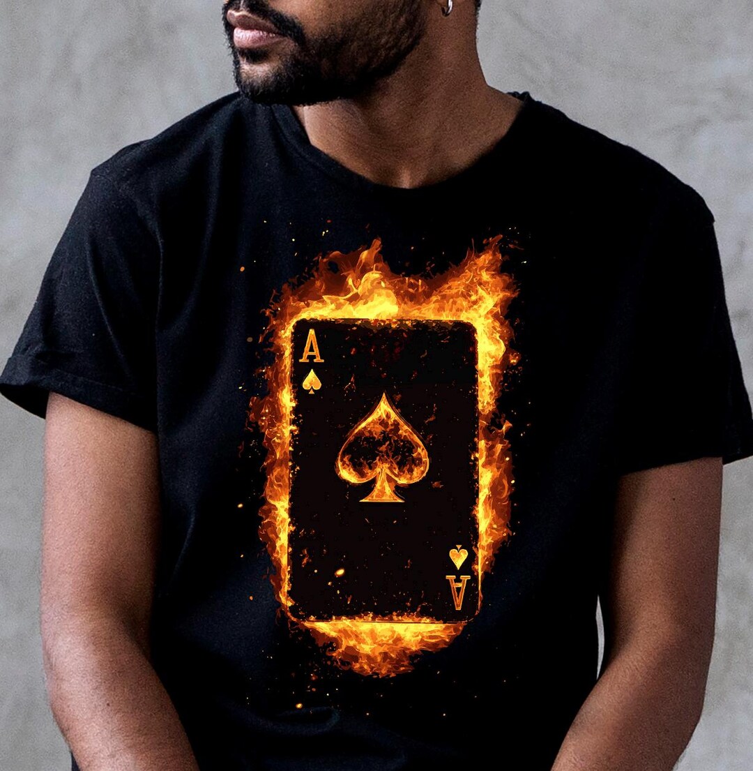 Flaming Ace of Spades Unisex Tee, Poker Player Gift, Gambling Shirt ...