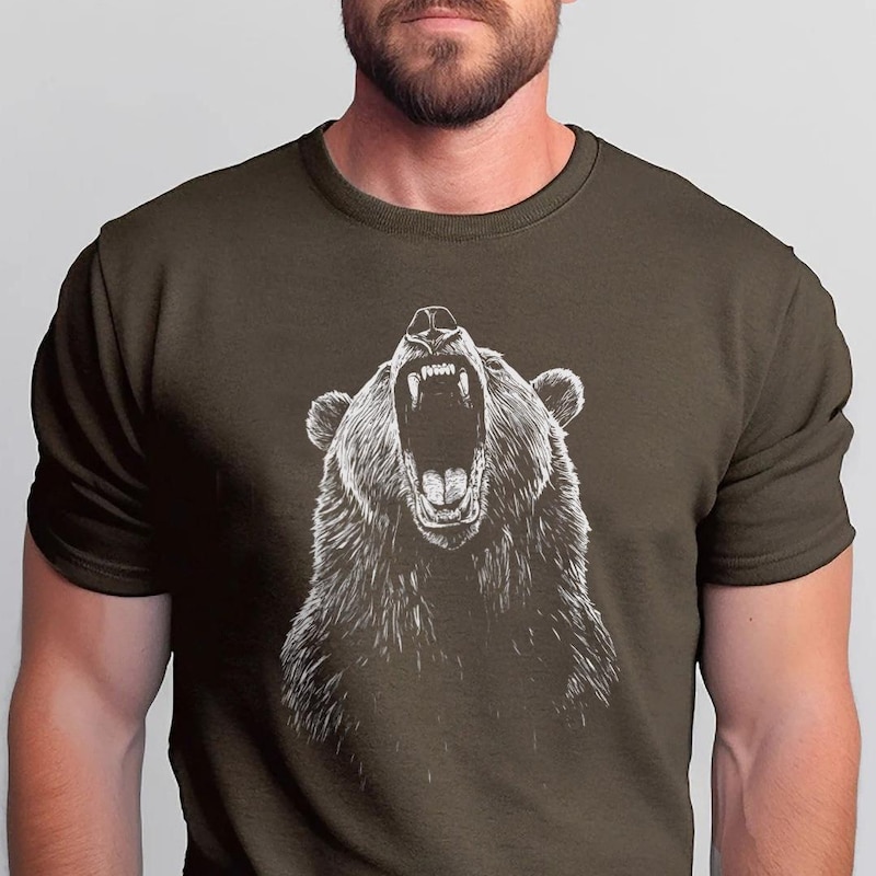 Mens Bear Print Shirt - Etsy