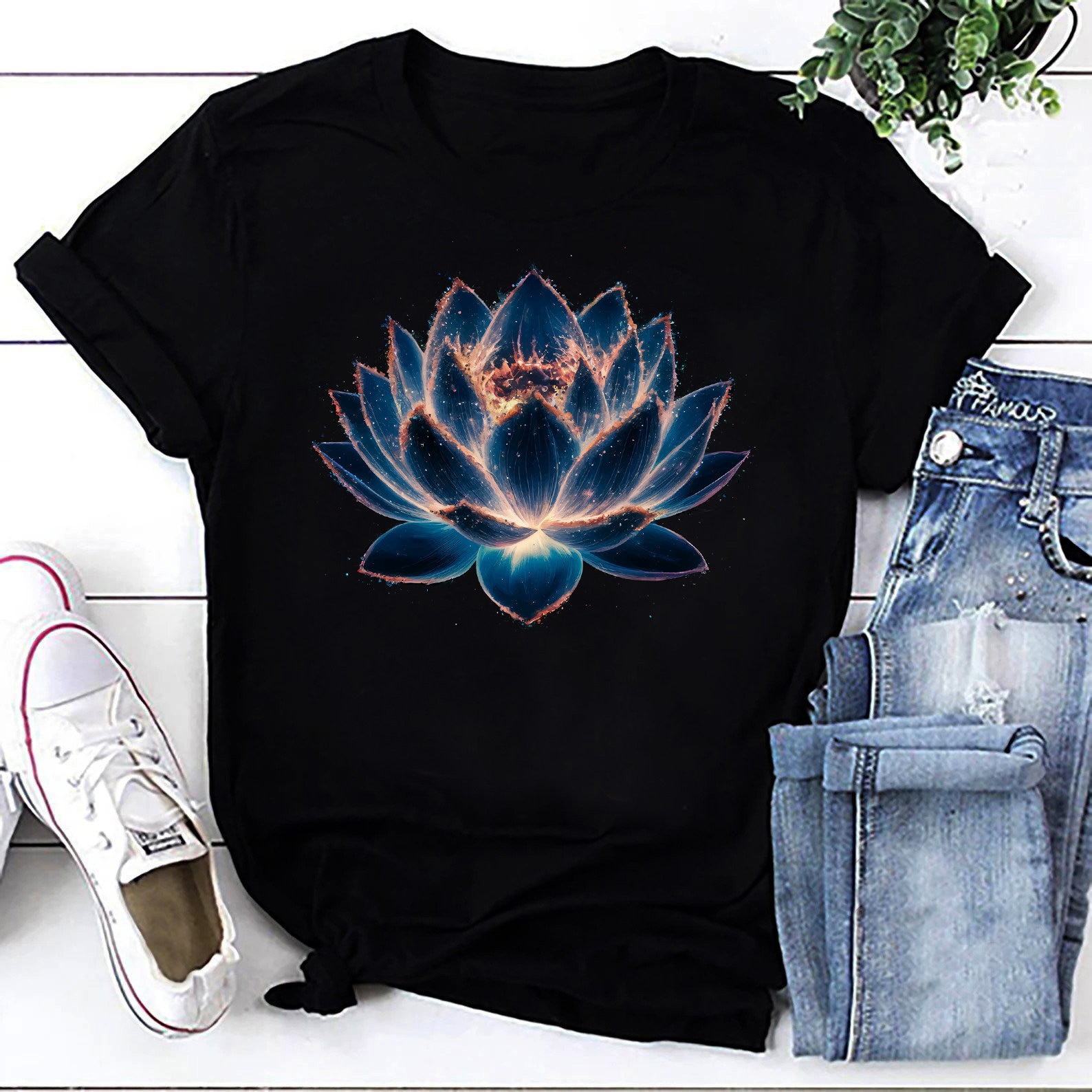 Luminous Lotus Flower Tee: Unisex Meditation Shirt, Spiritual Yoga Gift ...