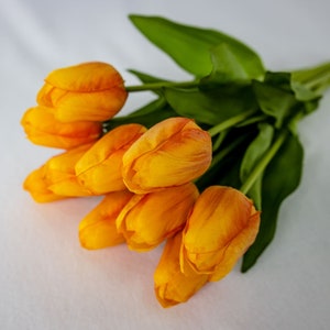 Orange Real Touch Tulips -( 6 Pack) -realistic Artificial Flowers - Etsy