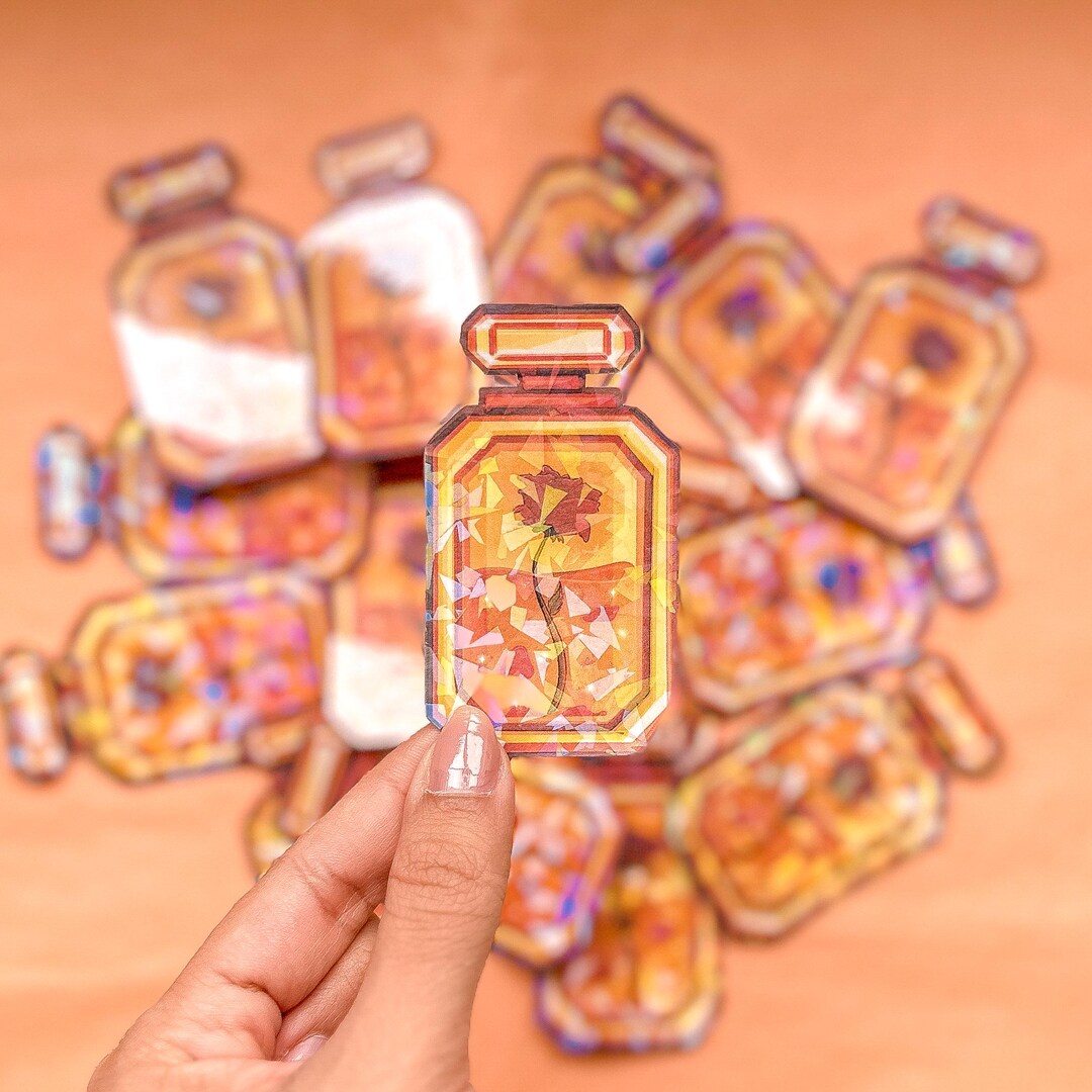 Rose Perfume Bottle Sticker - Etsy