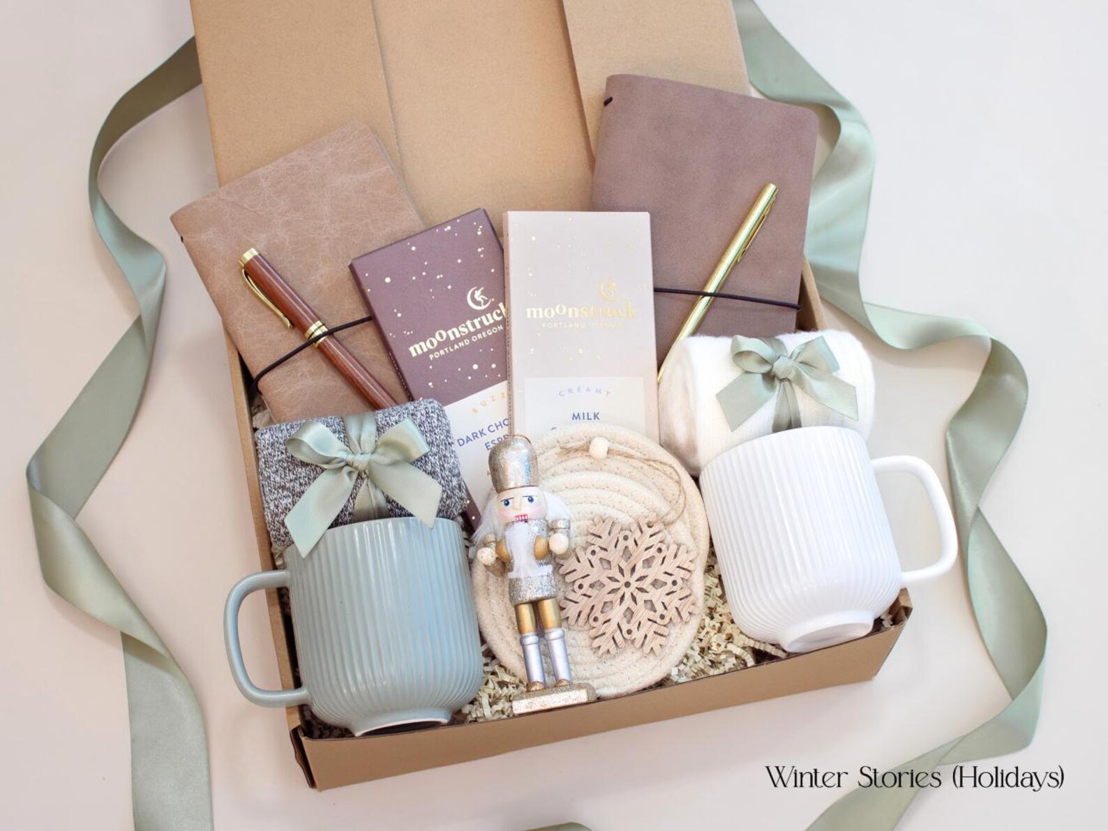 Holiday Couples Gift Set: Mugs, Popcorn, Candle & Socks. Cozy ...
