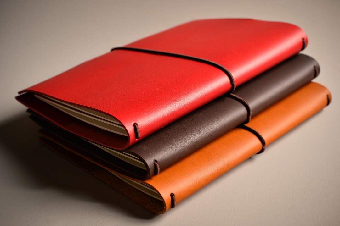 Personalized and Refillable Leather Notebook - 2 Free Notebooks - A5 ...