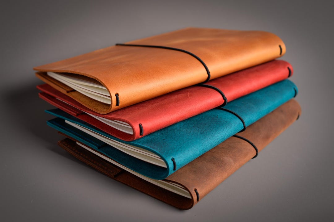 Personalized and Refillable Leather Notebook - 2 Notebooks Included ...