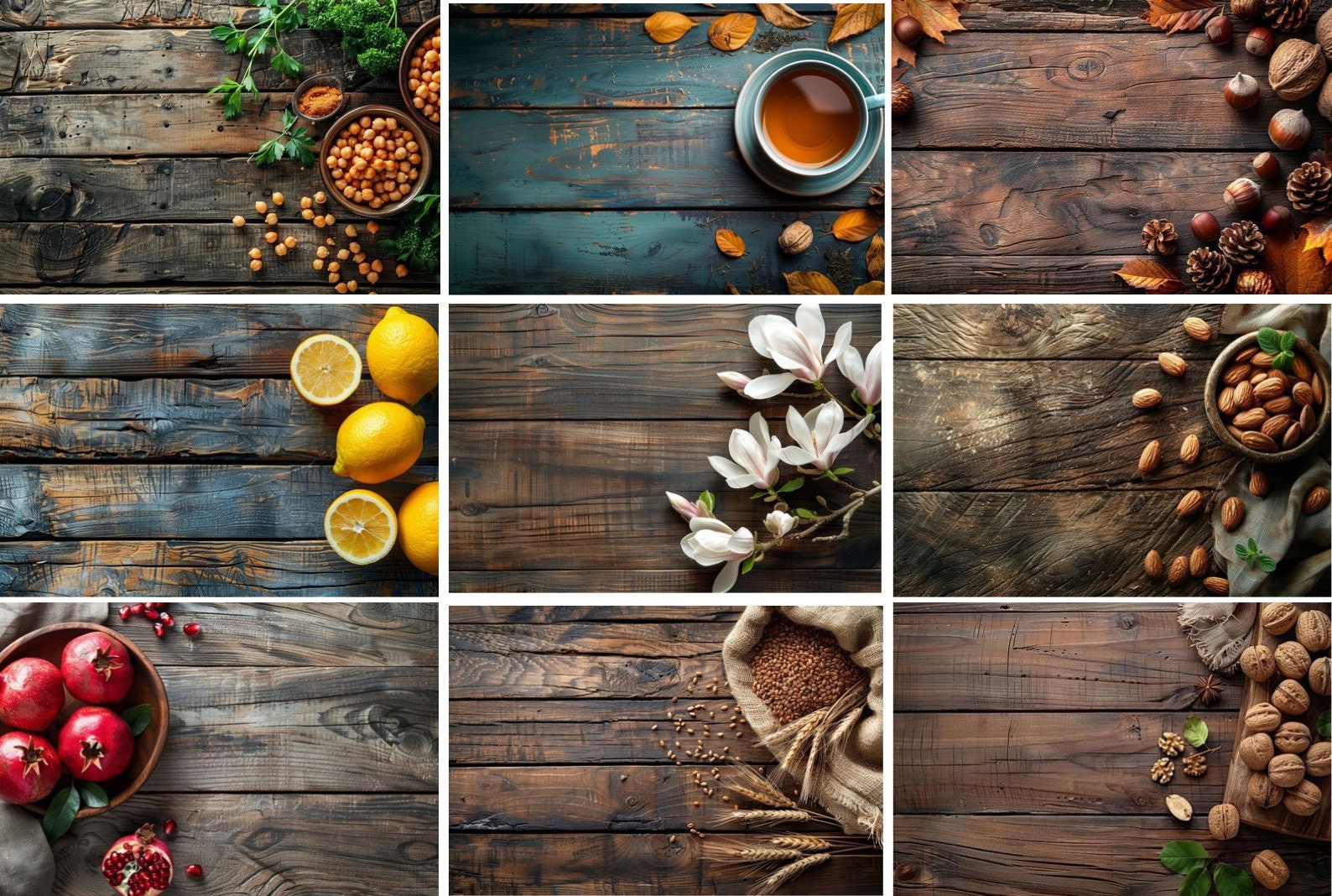 282 Table Flat Lay Mockup Bundle Rustic Backdrop Mockup Products ...