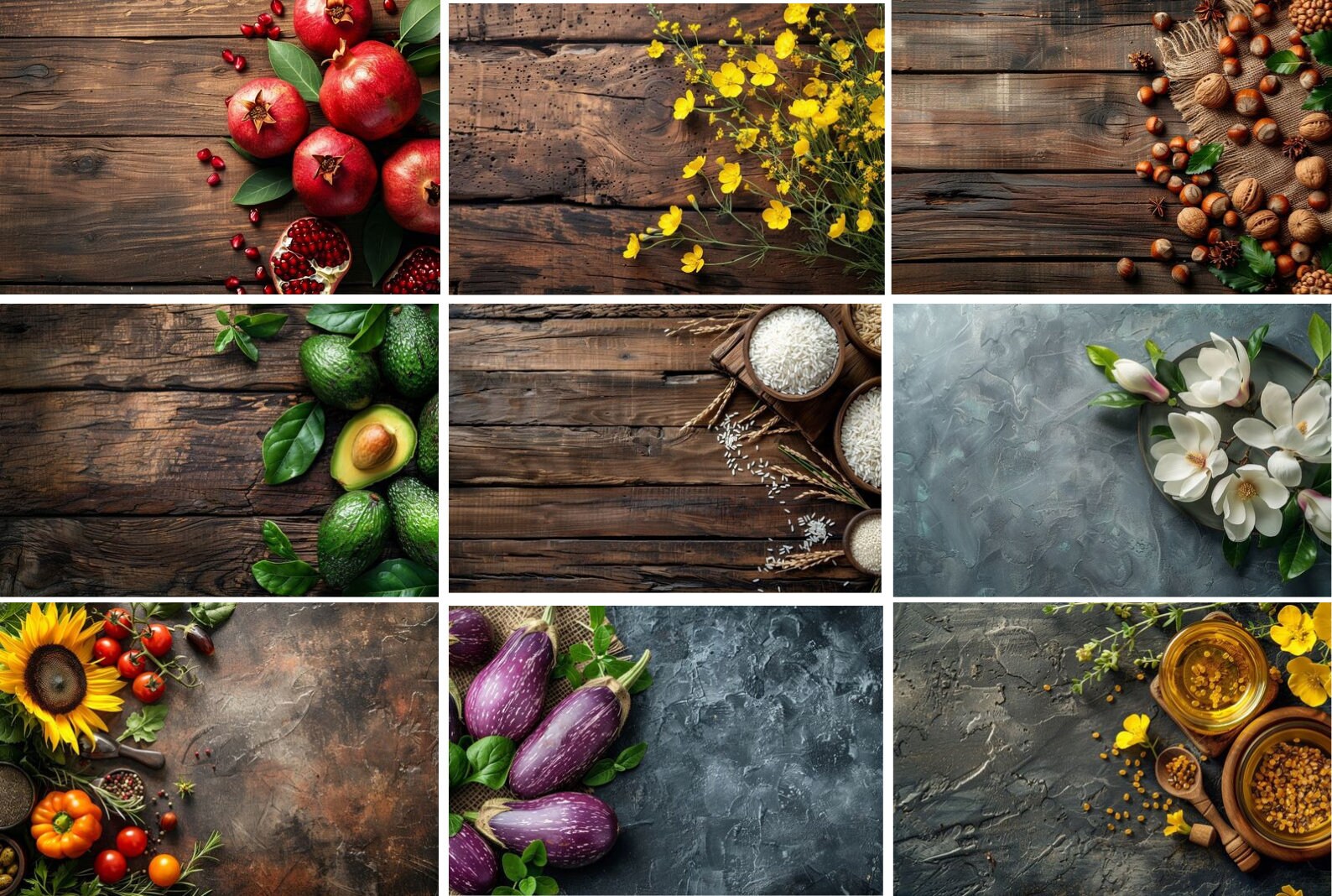 282 Table Flat Lay Mockup Bundle Rustic Backdrop Mockup Products ...