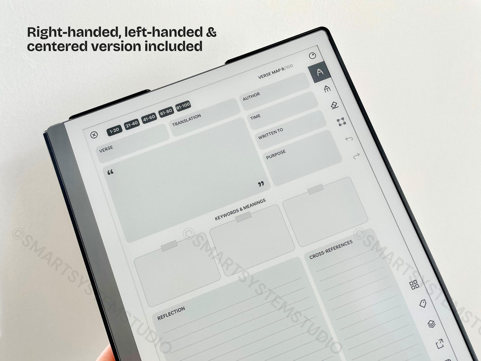 Bible Verse Mapping Template for Remarkable 2 | Digital Scripture Study ...
