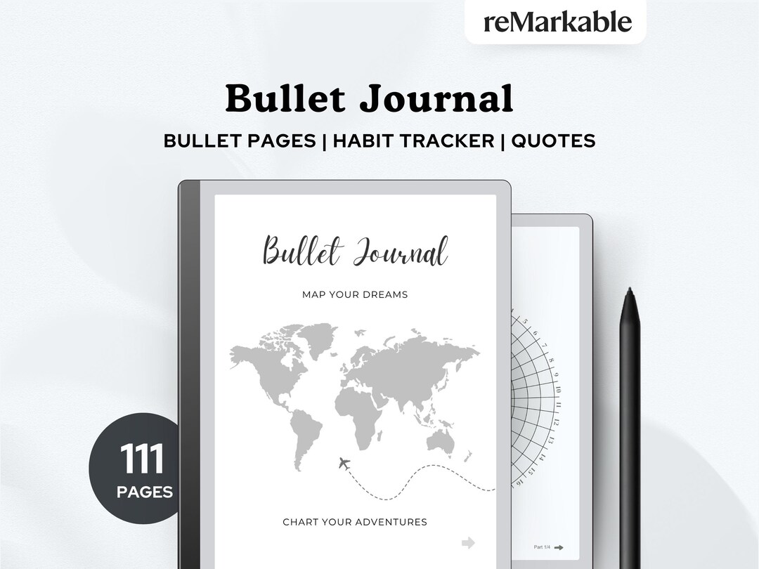 Remarkable 2 Dot Grid Bullet Journal With Habit Tracker and Quotes ...