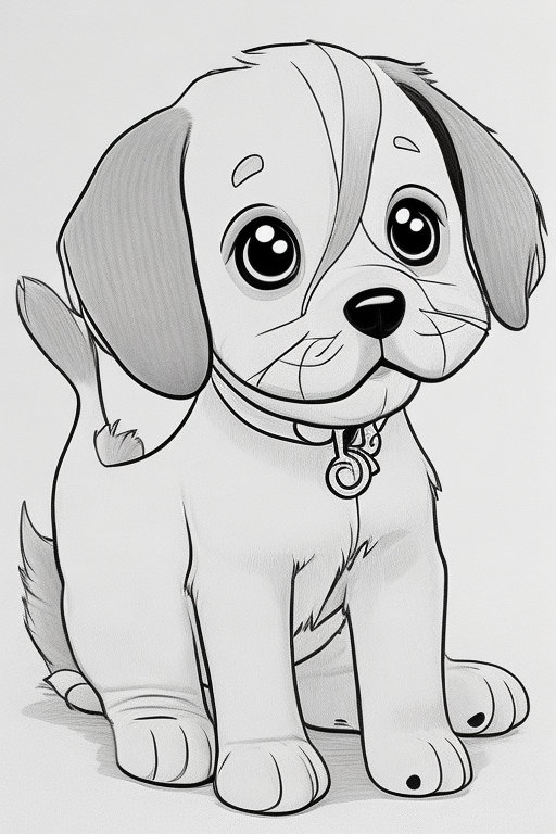 Cute Puppy Coloring Pages for Kids - Etsy