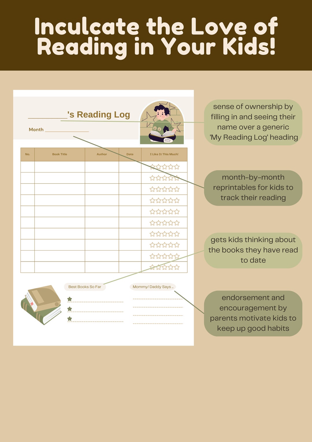 Kids' Reading Log Printable - Etsy