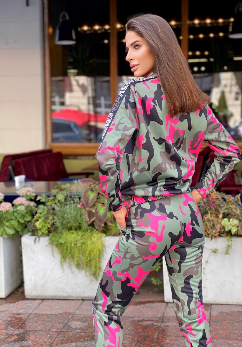 Womens Camouflage Tracksuit | Two Piece Military Style Sweat Suit ...