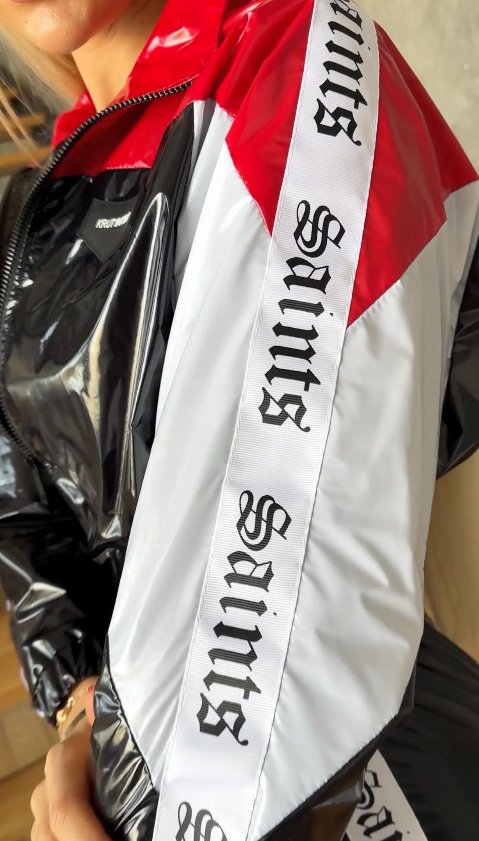 Custom 90s Shiny Nylon Pvc Tracksuit Women | Two Piece Festival ...