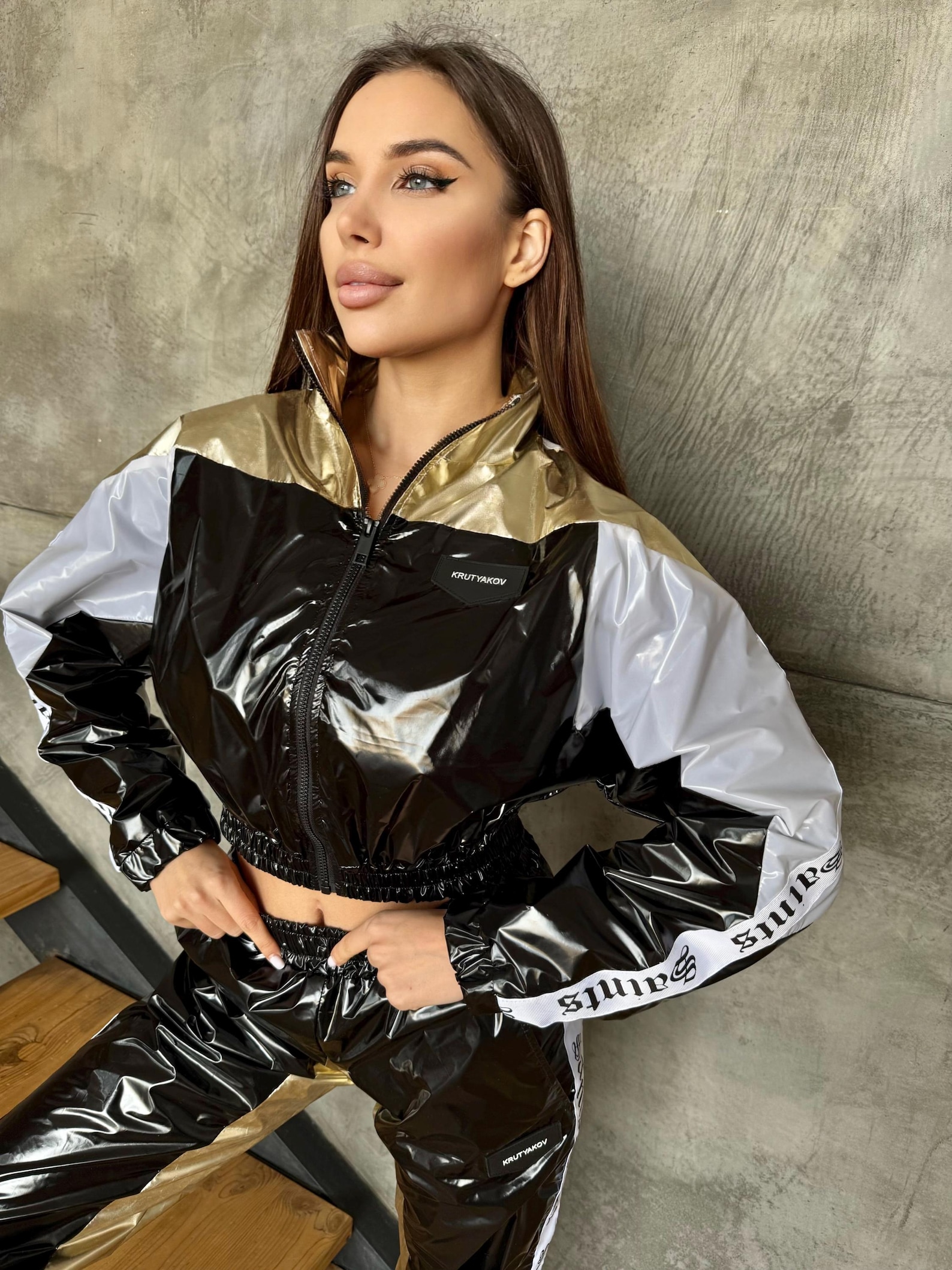 Shiny 90s Nylon Tracksuit Women | Pvc Two Piece Sweat Set | Festival ...