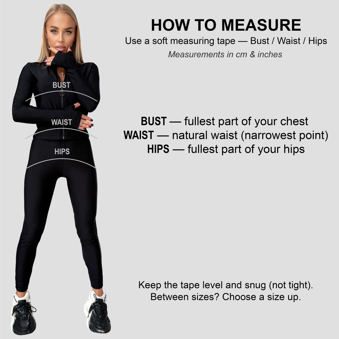 Women’s Size Chart Printable, Body Measurements Guide, PDF PNG, A4 US ...