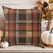 Rich Fall Plaid Throw Pillow | Autumn Front Porch Decor | Halloween ...