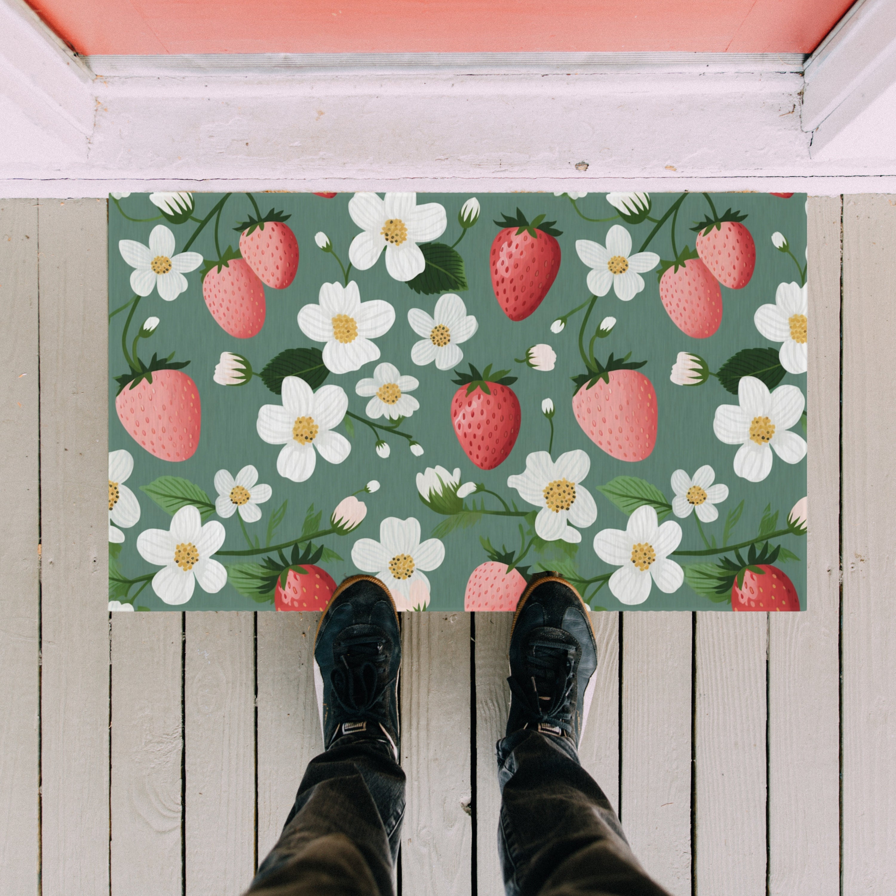 Strawberry Rug Cute Indoor/outdoor Rug Rug for Teen Bedroom Cottagecore ...