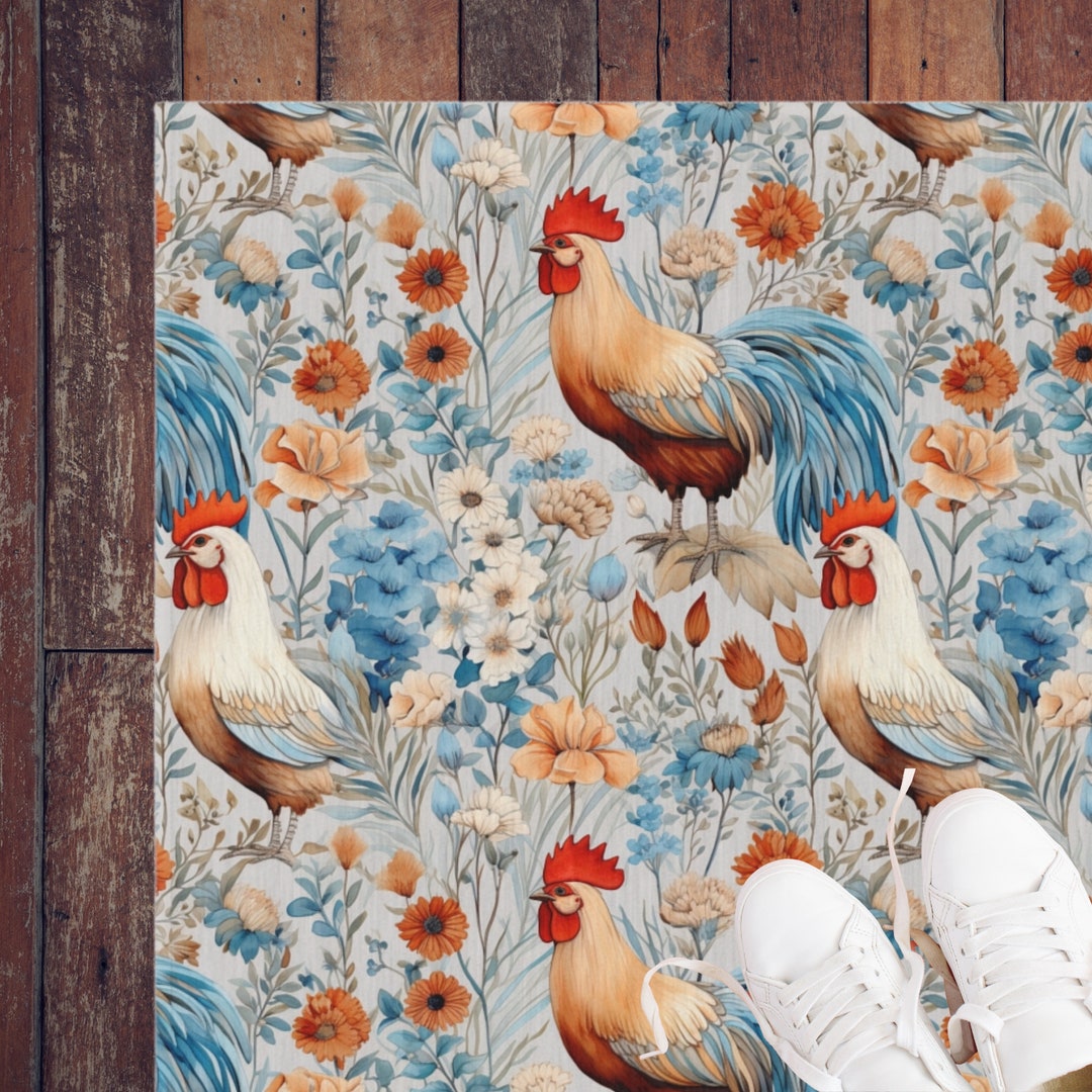 Chicken Rug | Indoor/outdoor Chicken Rug | Rug for Chicken Mom ...