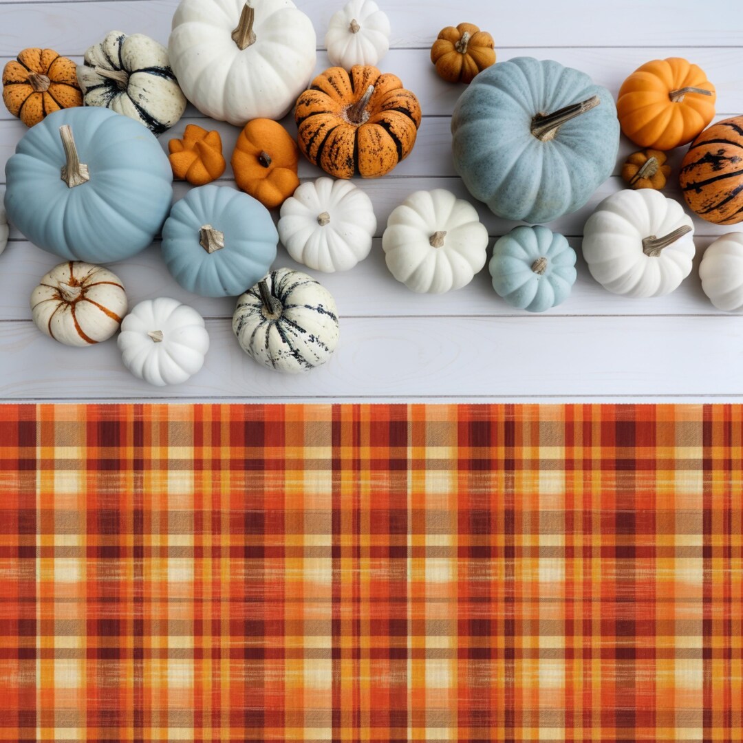 Fall Plaid Outdoor Rug: Autumn Porch Decor - Etsy