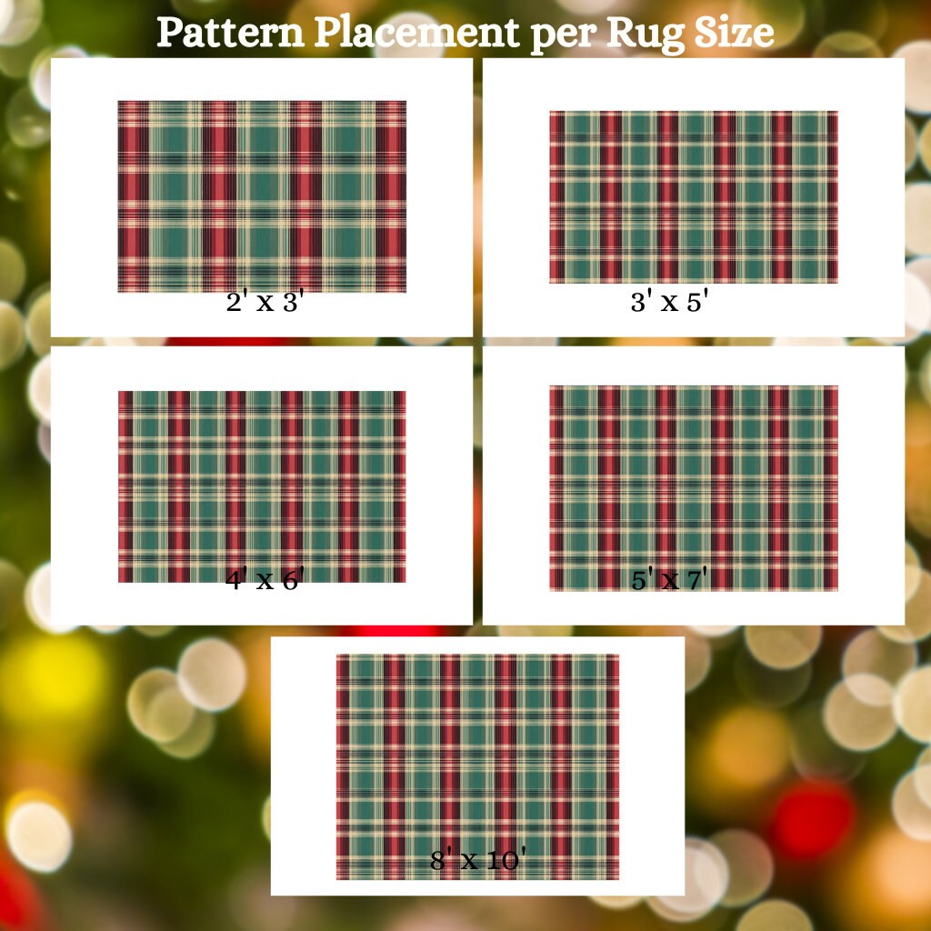 Vintage Christmas Chunky Plaid Porch Indoor/outdoor Rug Winter Front ...