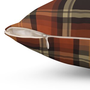 Rich Fall Plaid Throw Pillow | Autumn Front Porch Decor | Halloween ...