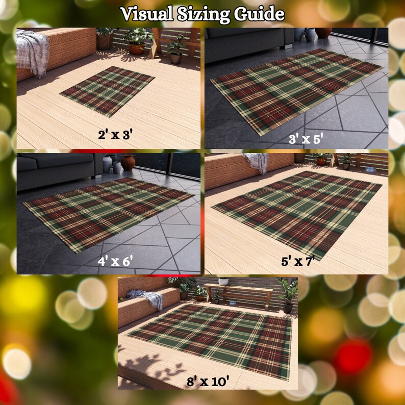 Vintage Christmas Plaid Indoor/outdoor Rug | Winter Front Porch Decor ...