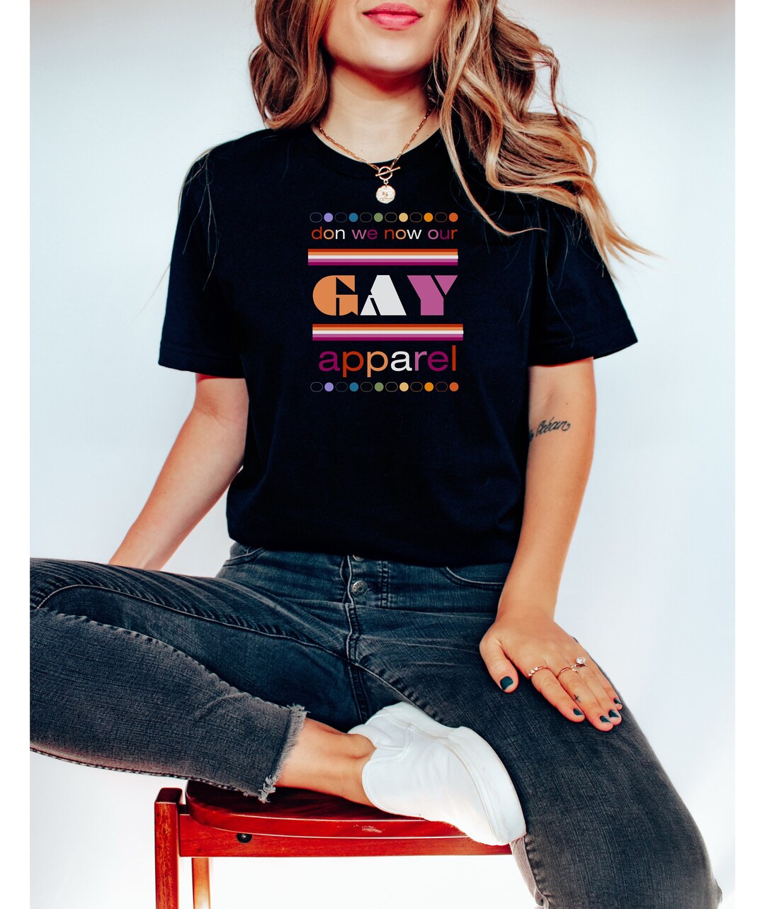 Don We Now Our Gay Apparel Lesbian Flag Christmas T-shirt | Gay Holiday ...