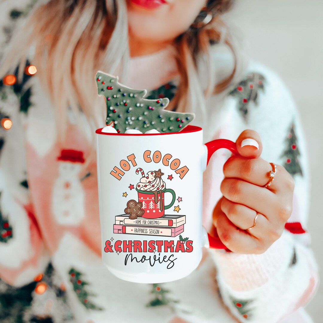 Christmas Hot Cocoa Mug Christmas Movie Watching Mug . Large Coffee Mug ...