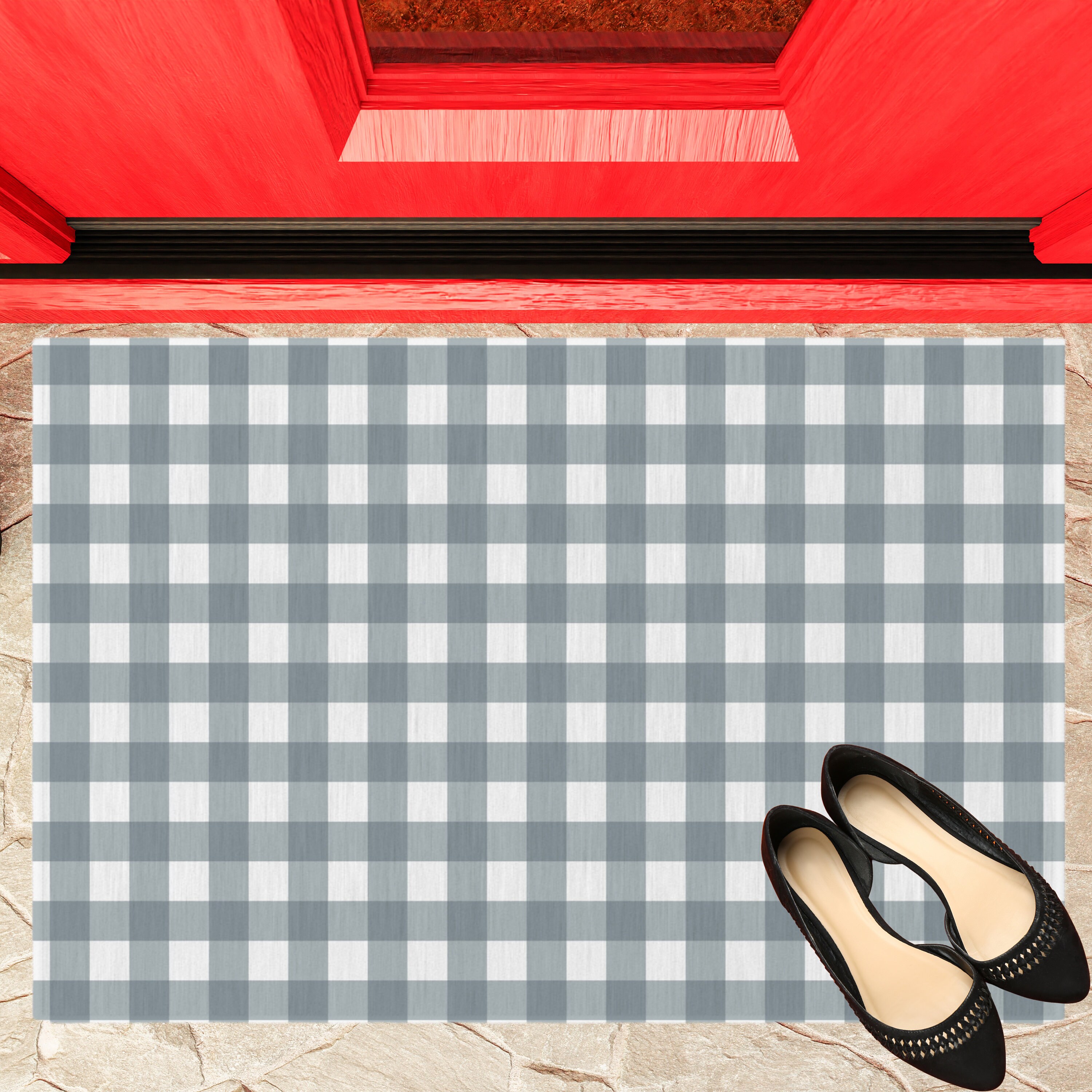 Gray Plaid Rug Cute Indoor/outdoor Rug Grey Tartan Floor Rug Gray ...