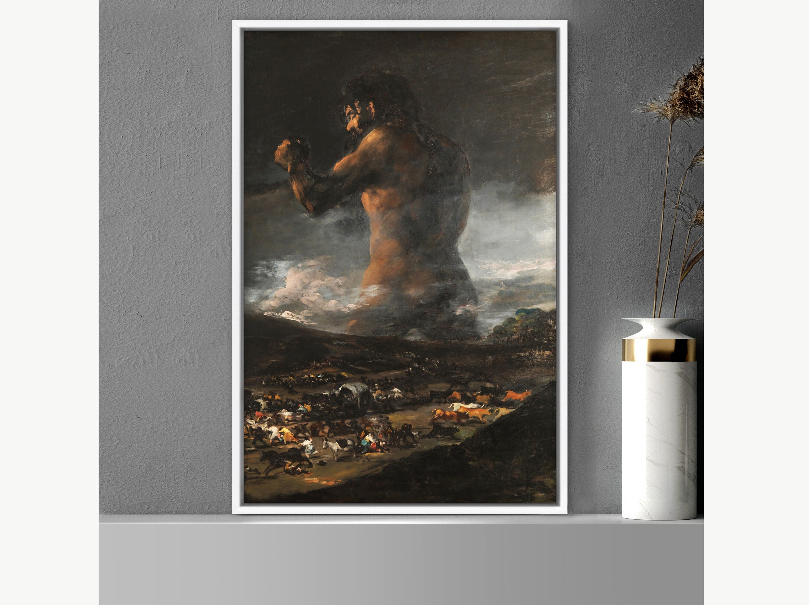 The Colossus by Francisco De Goya, Framed Canvas Print Wall Art Famous ...