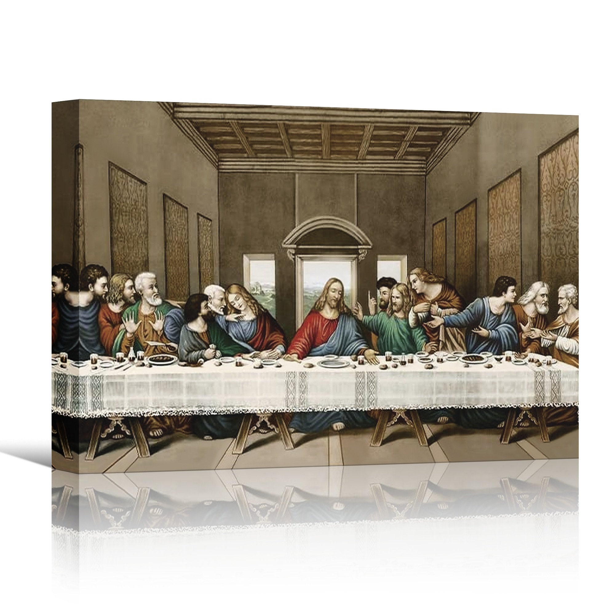 The Last Supper by Leonardo Da Vinci, Framed Canvas Print Wall Art ...