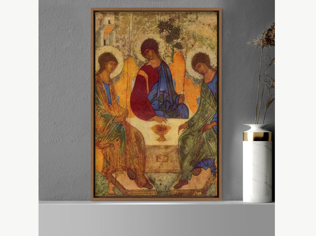 The Holy Trinity by Andrei Rublev, Framed Canvas Print Wall Art Famous ...