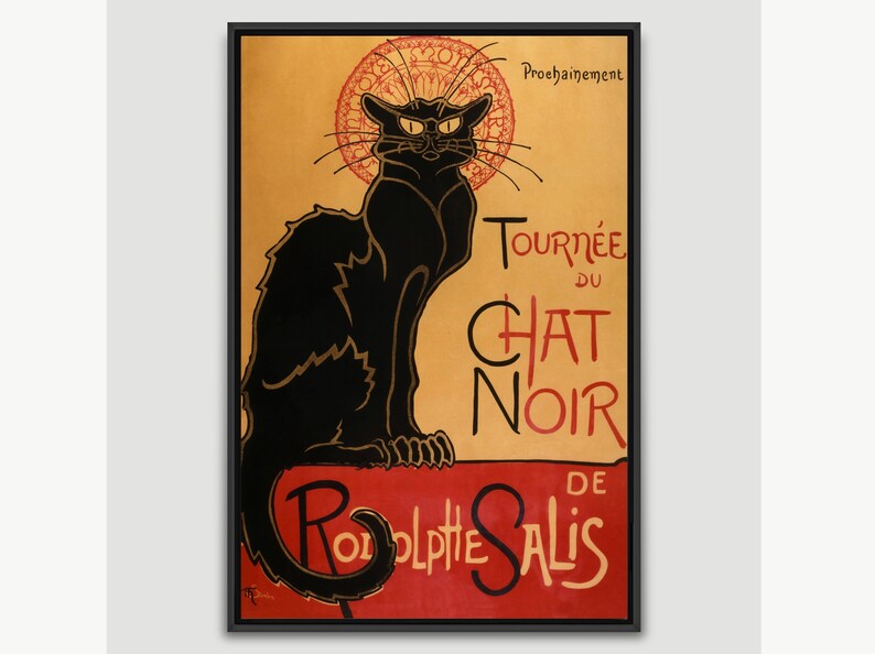 Le Chat Noir Poster by Theophile Steinlen, Canvas Print Wall Art Famous ...