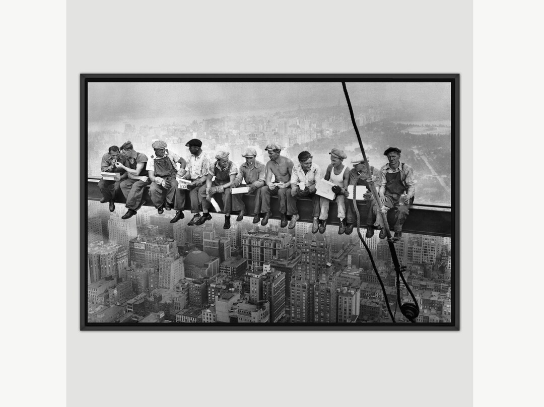 Vintage 1930s Skyscraper Construction Workers Photo - Iconic Lunch Atop ...