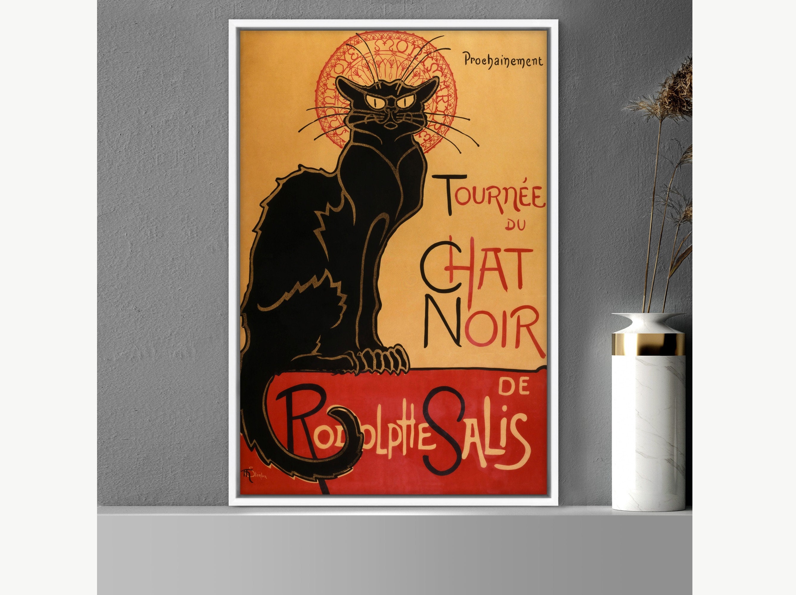 Le Chat Noir Poster by Theophile Steinlen, Canvas Print Wall Art Famous ...