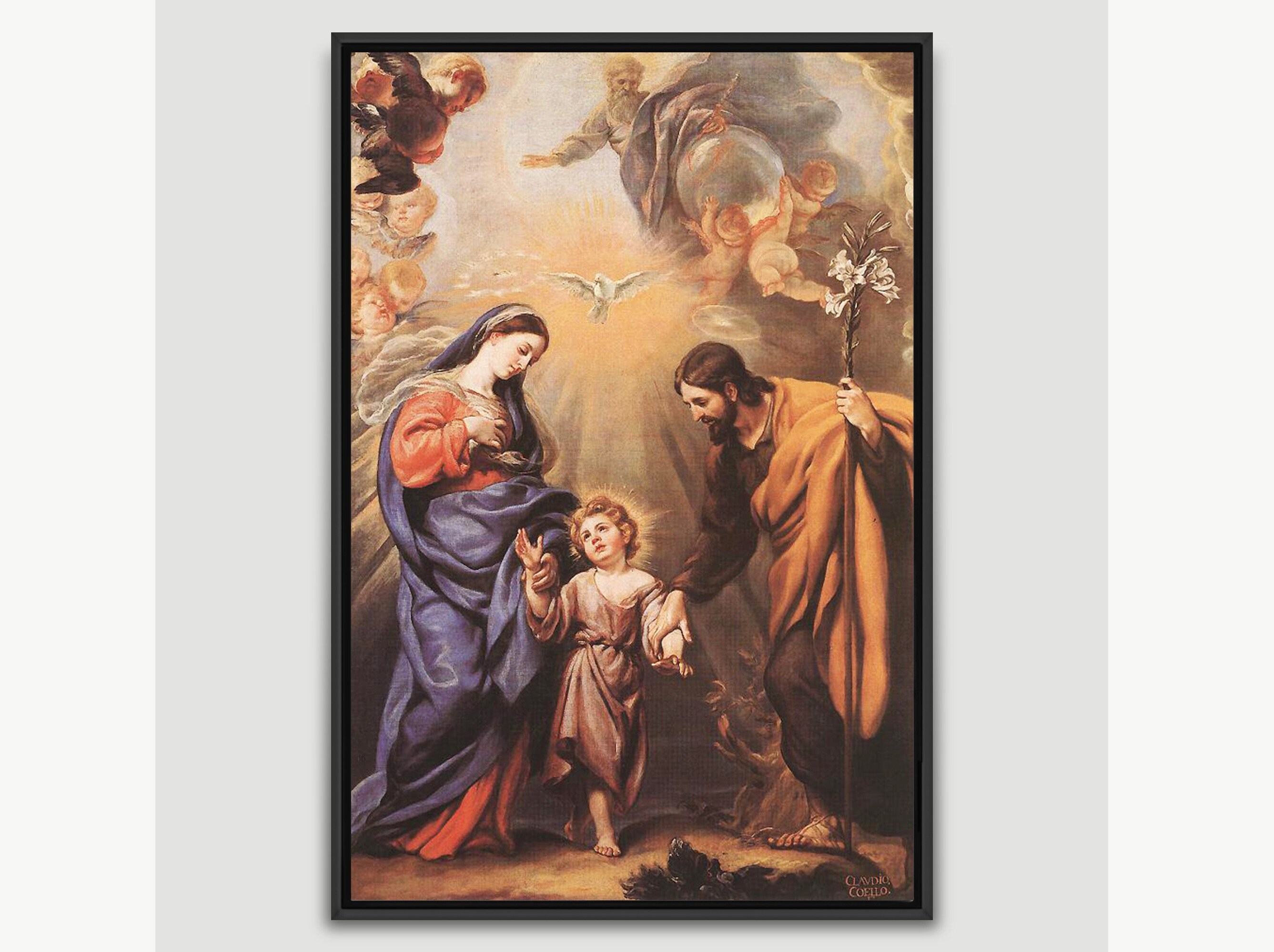 The Holy Family by Claudio Coello, Framed Canvas Print Wall Art Famous ...