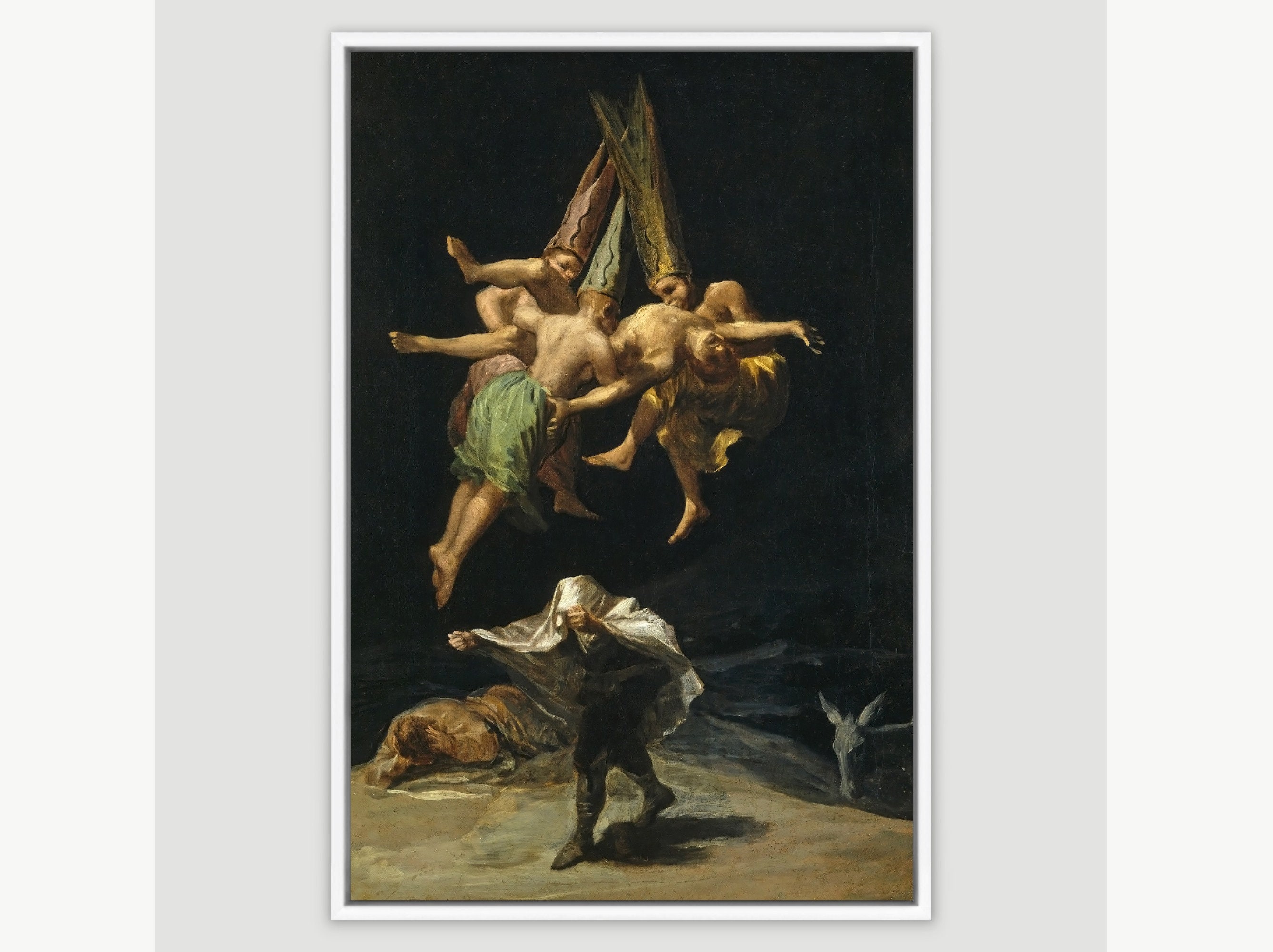 The Witches Flight by Francisco Goya, Framed Canvas Print Wall Art ...