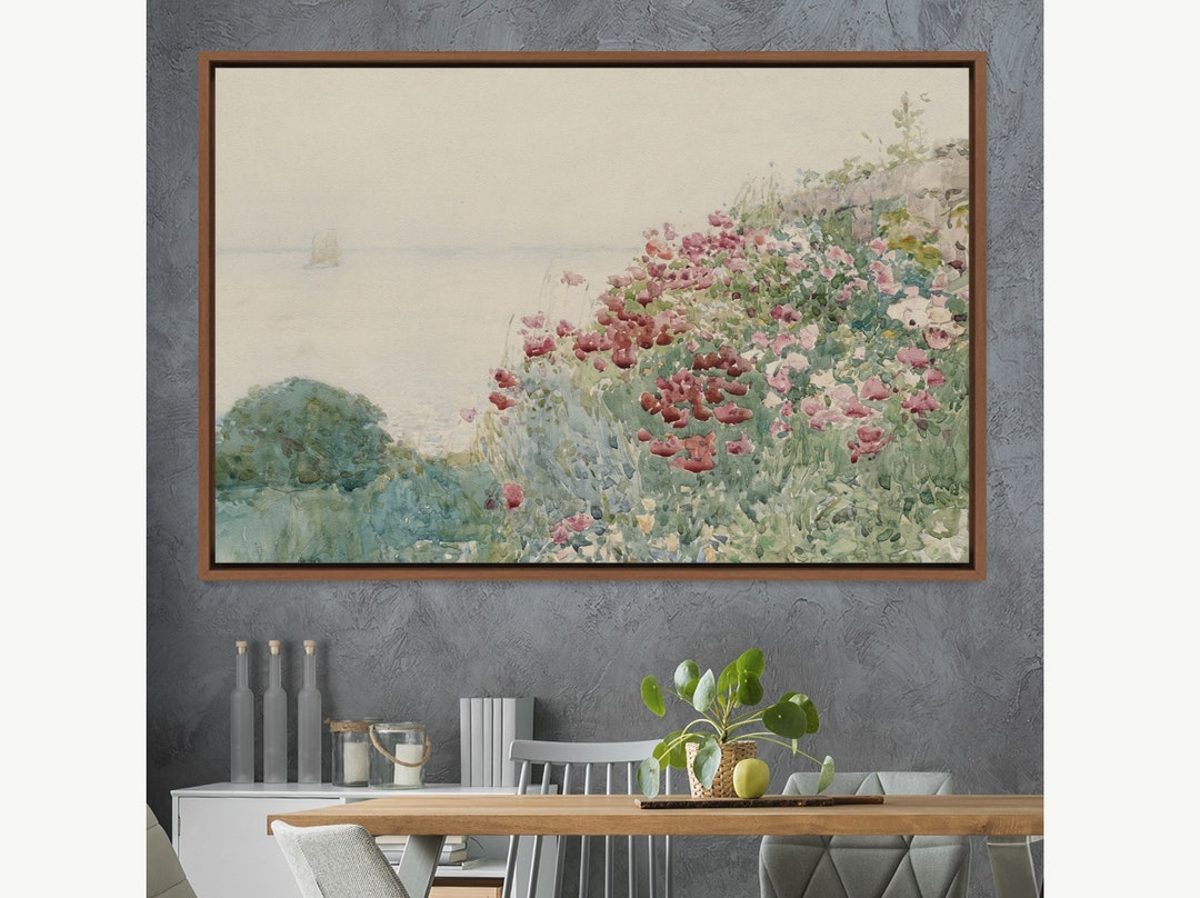 Childe Hassam Framed Canvas Art Print, Field of Poppies Isles of Shoals ...