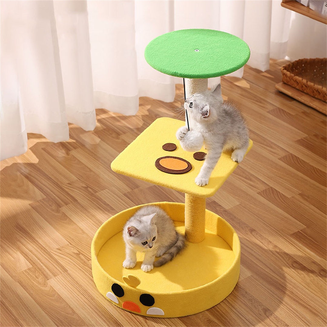 24 Inches Yellow Duck Shape Cat Tower With Sisal Covered - Etsy