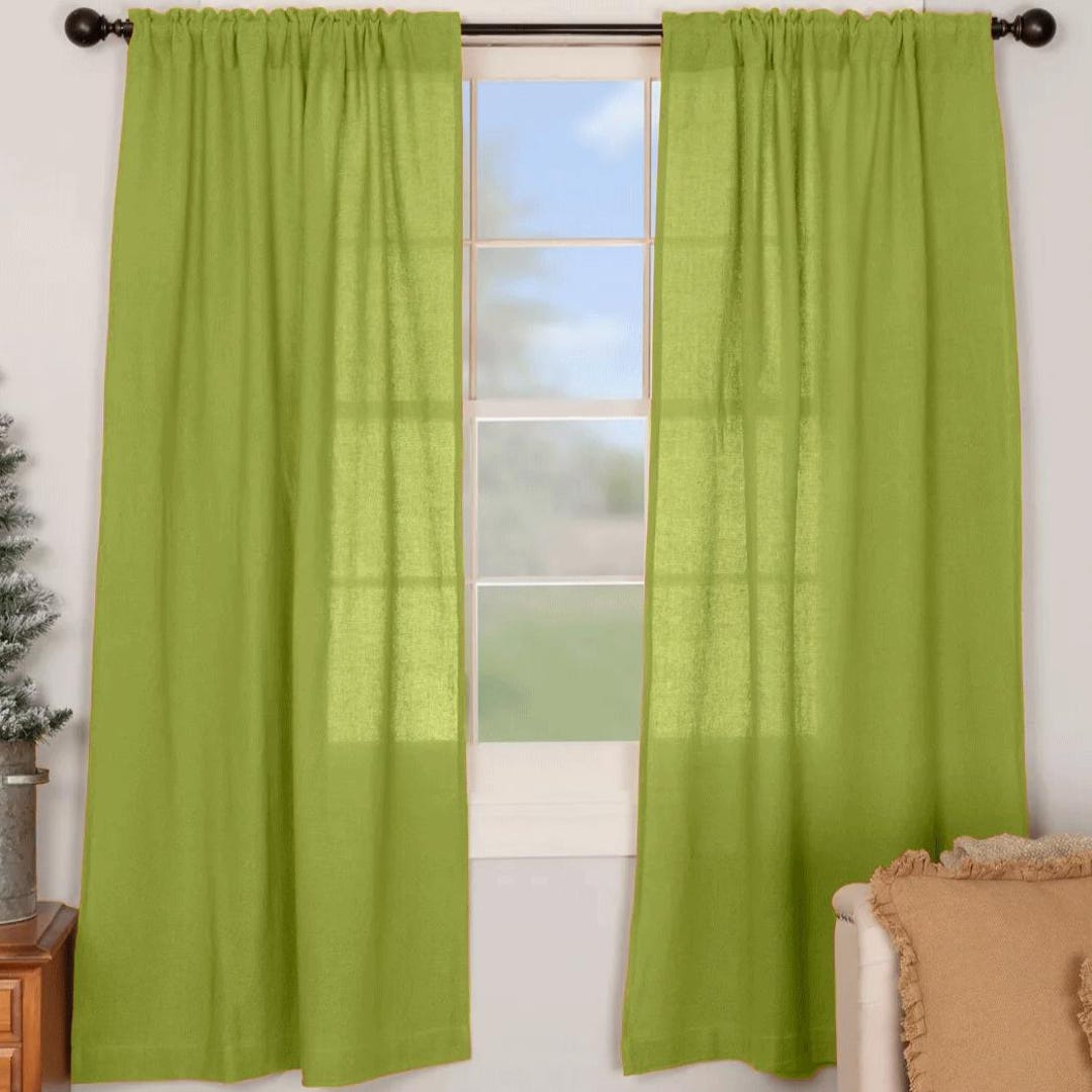 Handmade Cotton Curtain Panel - Farmhouse Home Decor Natural Cotton ...