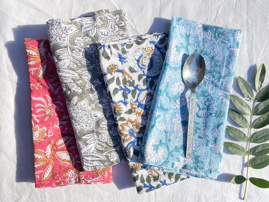 50 Pcs Wholesale Lot Assorted Cloth Napkins Indian Handmade Cotton ...