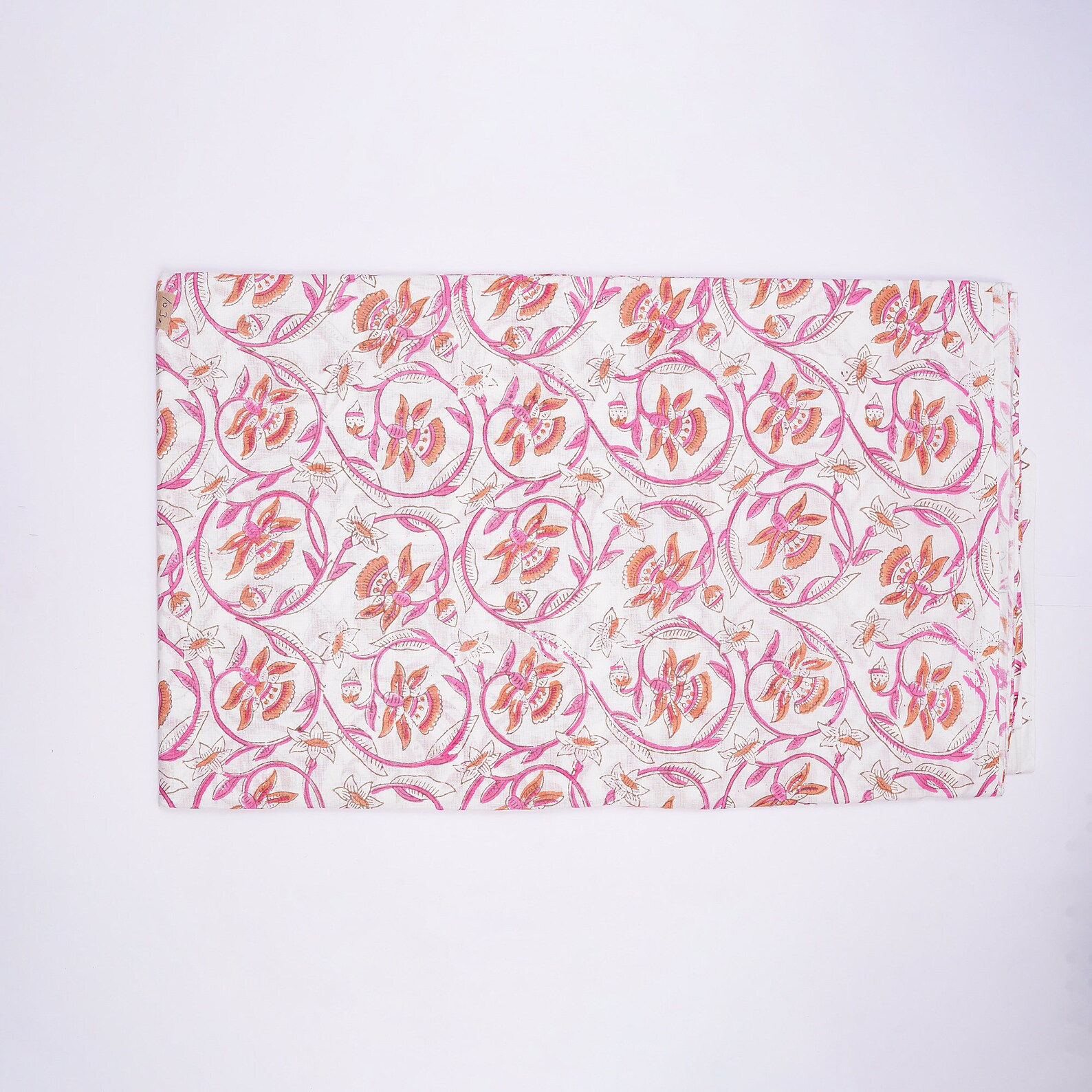 Multi Color Flower Block Print Fabric Cotton Fabric, Unstitched Sewing ...